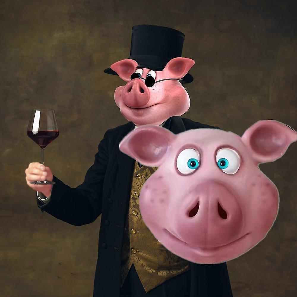 Furry Animal Mask for Men Real Latex Hood Pig Gorilla Donkey Dino Head ...