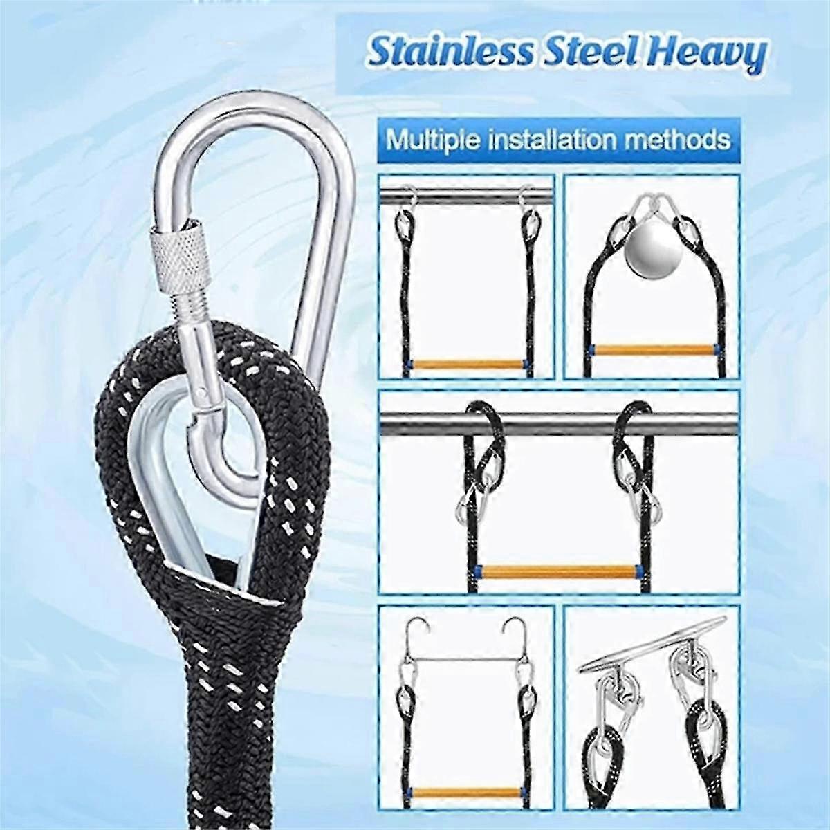Folding Kayak Boat Rope Ladder 4-steps Marine Rope Ladder Extension ...