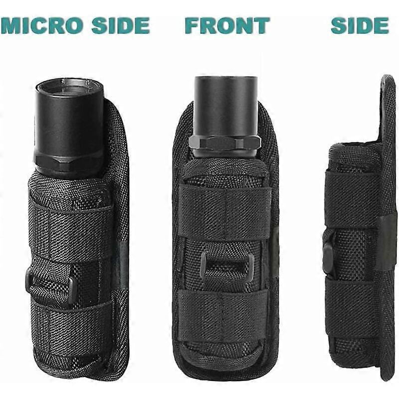 Flashlight Holster, 360 Degree Rotating Belt Flashlight Pouch with Clip ...