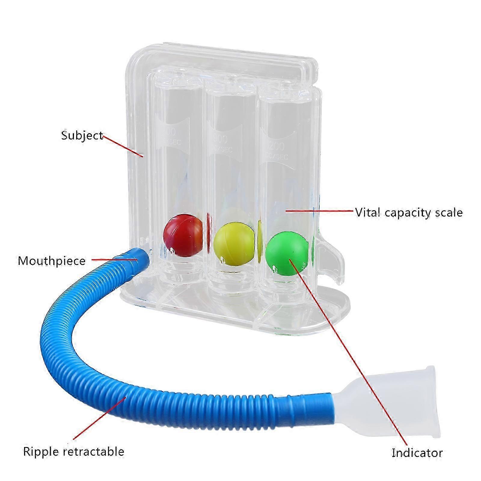 3-Ball Deep Breathing Exerciser Capacity Training Device Incentive Spirometer Spirometry Breath ...