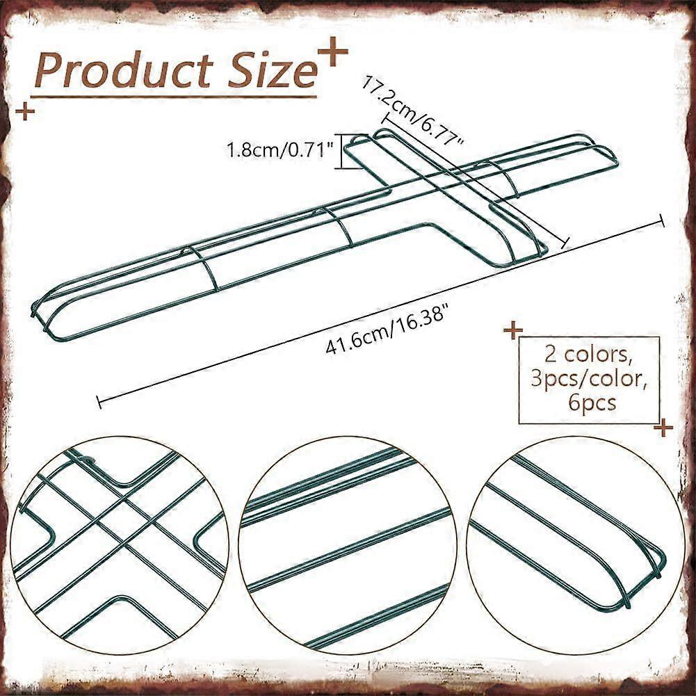 6 Pcs Cross Wreath Frames Iron Wire Floral Frame Garden Wire Wreath ...