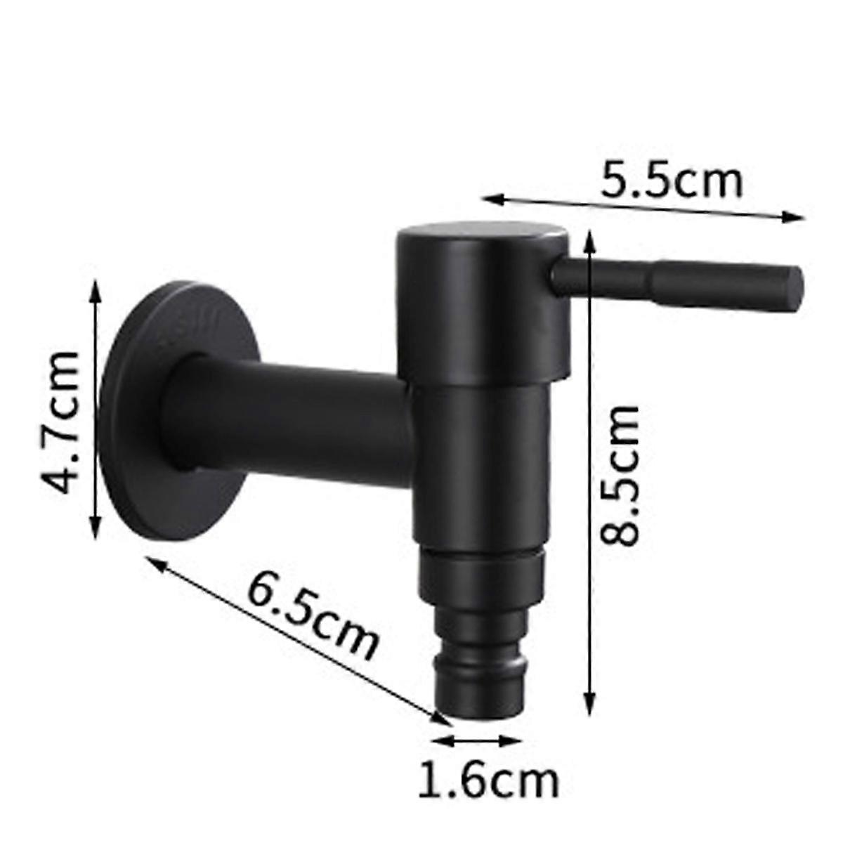Black Mop Pool Faucet Wall Mounted Cold Water Tap Water Saving ...