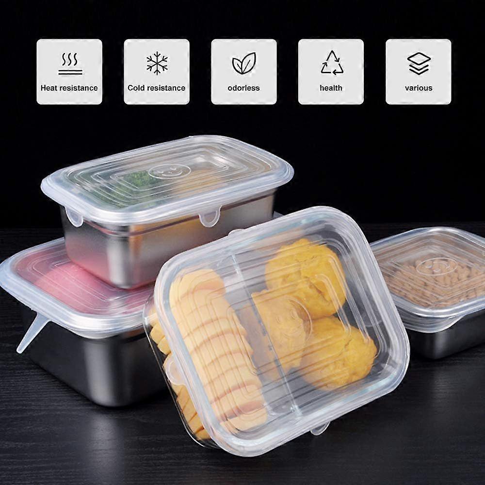 6 Pieces Rectangular Silicone Lids, BPA-Free Silicone Stretch Lids ...