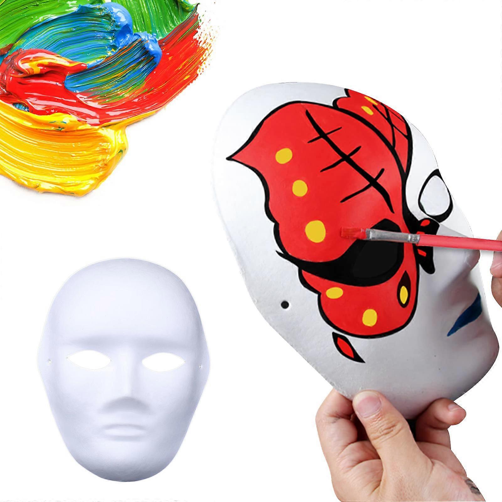 White Paintable Mask Blank Costume Mask DIY Full Face Mask Paintable Blank White DIY Mask Craft ...