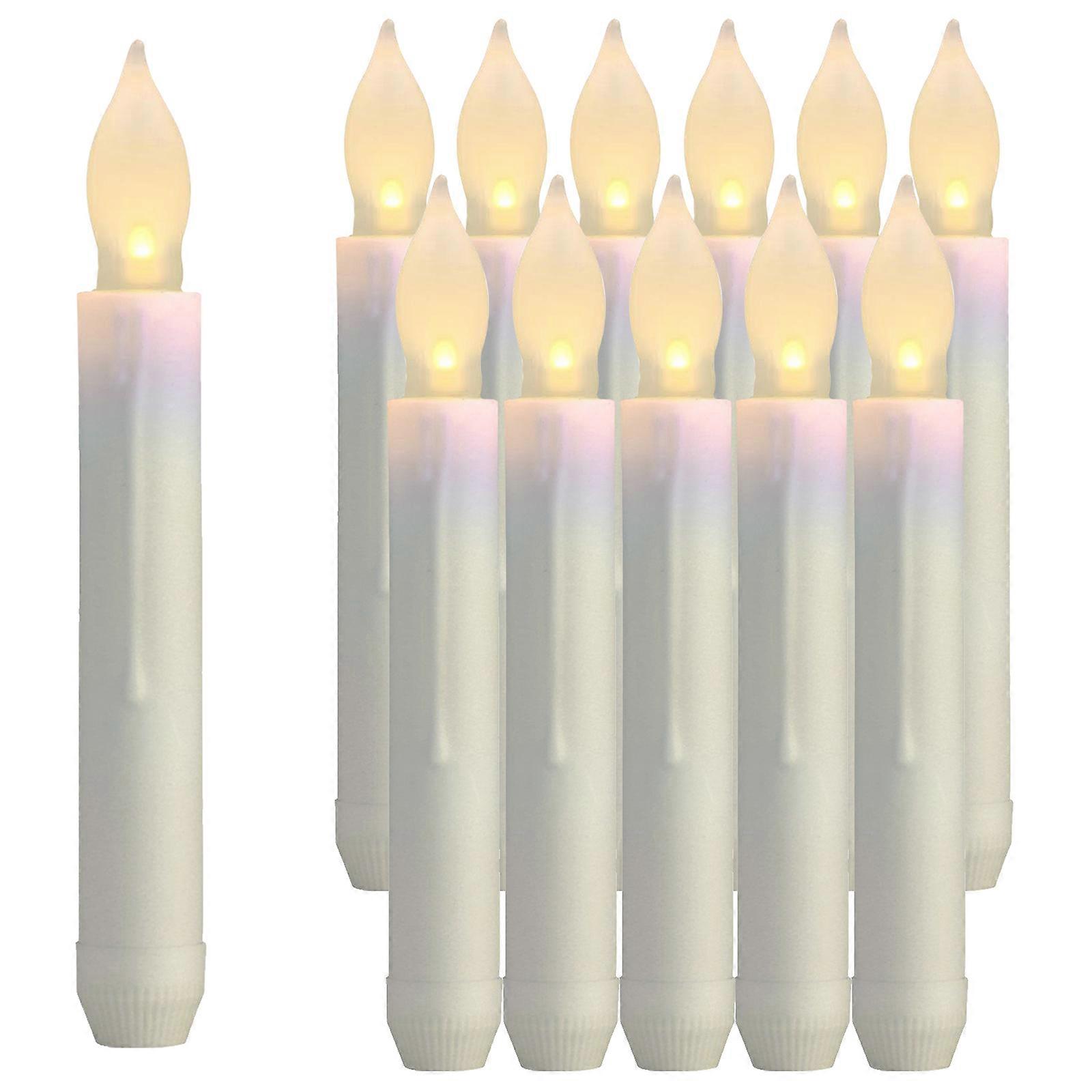 12pcs LED Electronic Candle Lights Long Pole Candle Lights Flameless ...