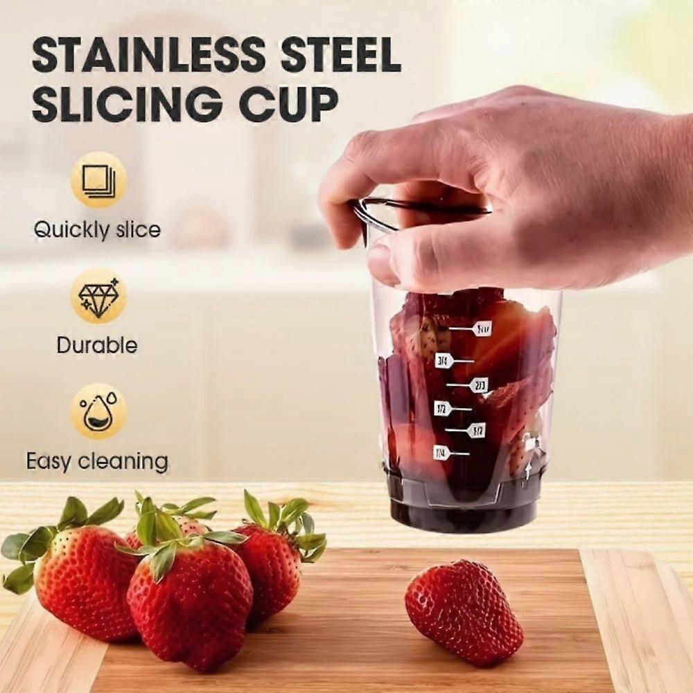 Cup Slicer, 2025 Upgraded Fruit Slicing Cup with Removable Push Plate ...