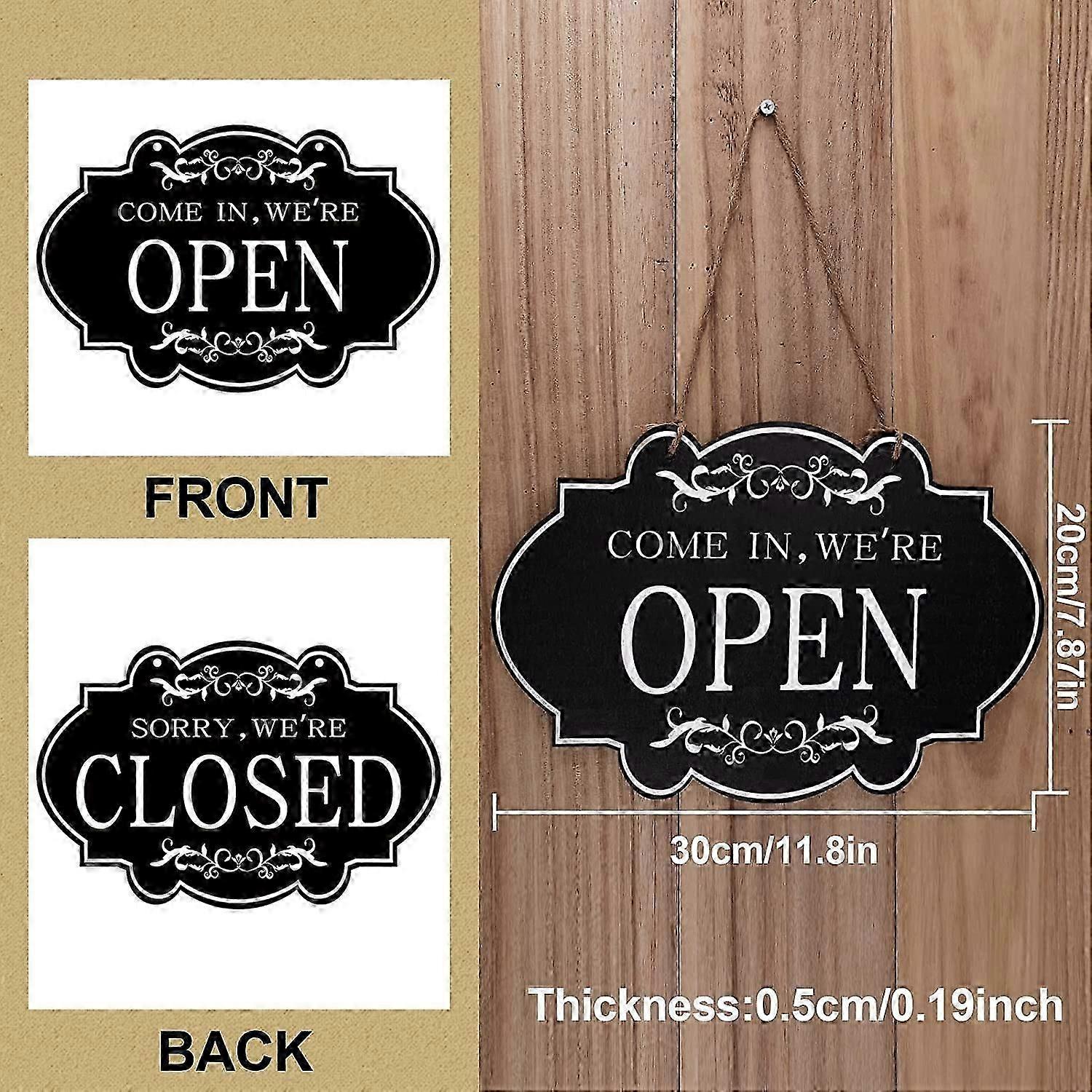 Double Sided Open Closed Sign for Restaurants, Cafes, Hotels - 30x20cm ...
