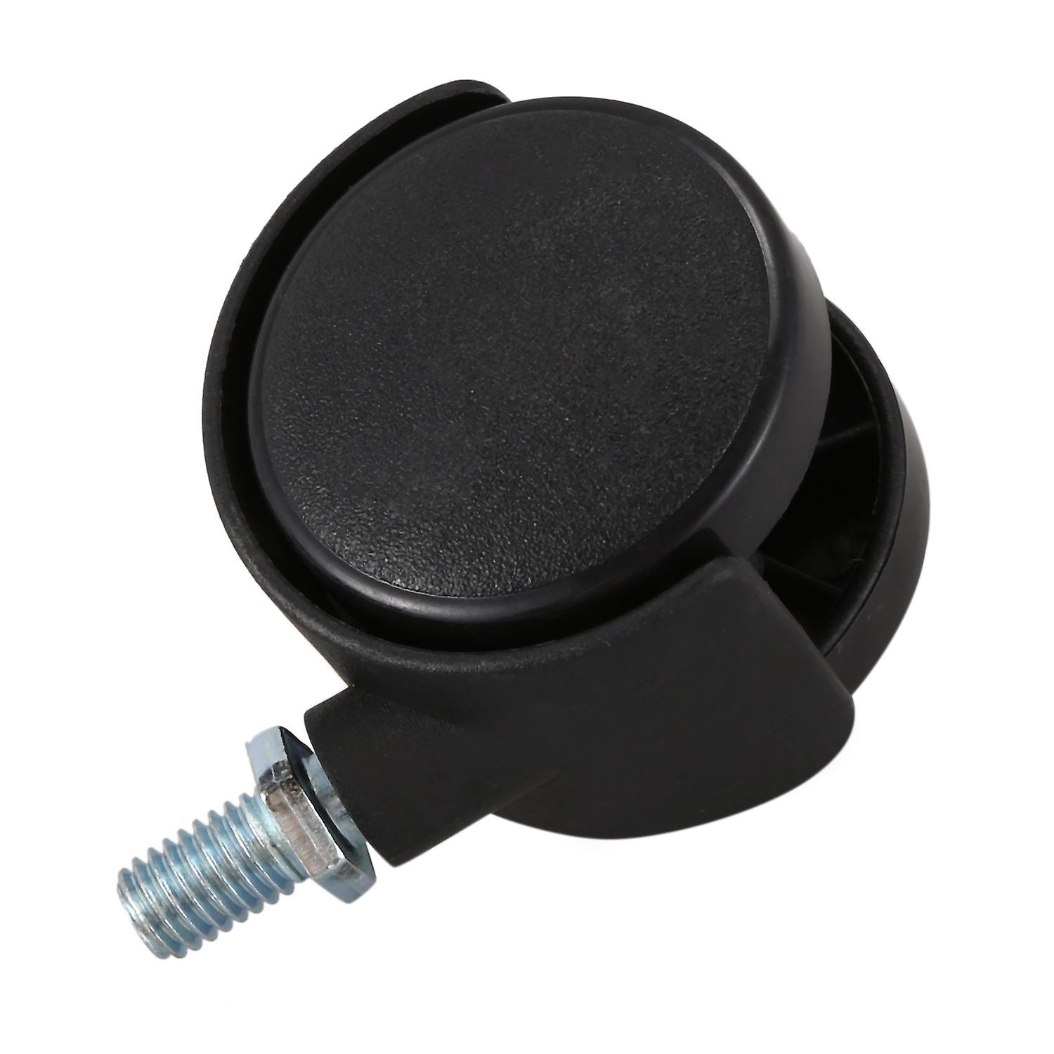 Plastic Swivel Caster 8mm Screw Stem 1.5-inch Dia Wheel 4 Pcs Black ...