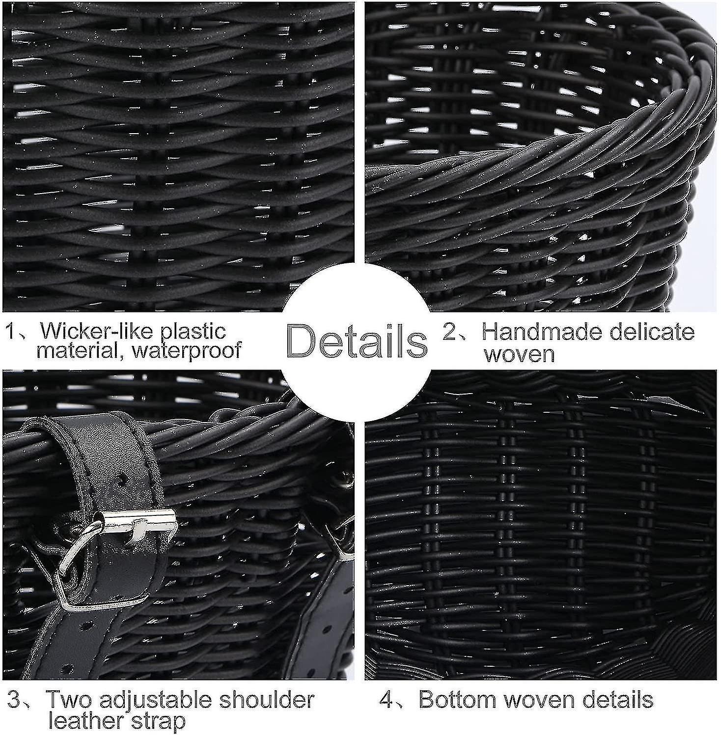 Bike Basket For Kids Front Bike Accessories Woven Wicker Bicycle Basket ...