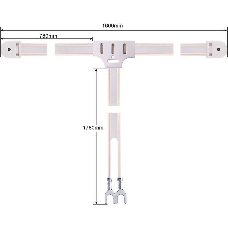 300 Ohm FM Antenna T Shape Dipole Radio Ant with Spade Terminal For ...