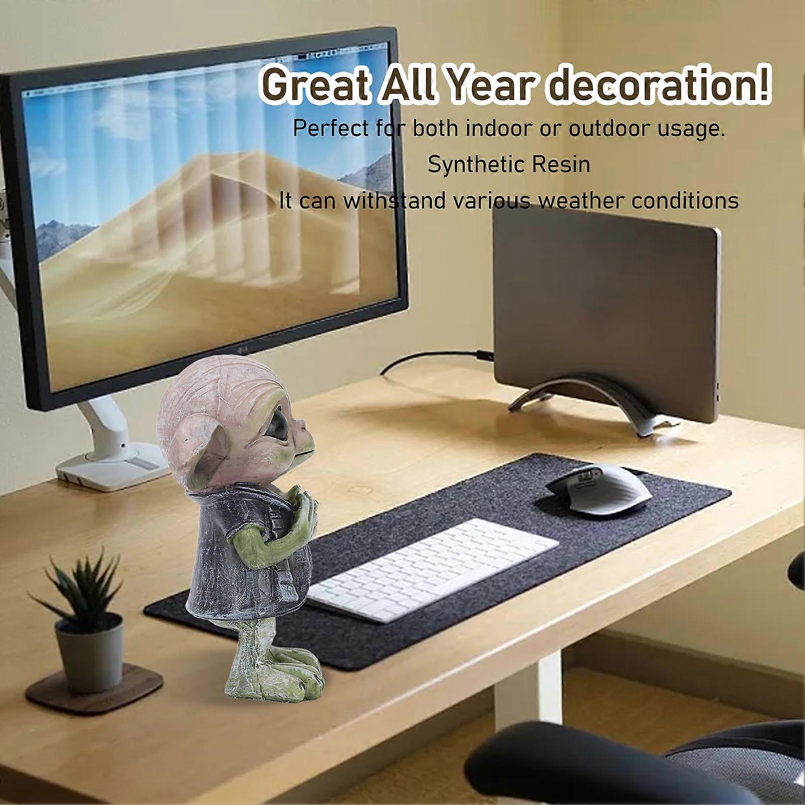 UFO Extraterrestrial Garden Alien Statues Figurine Resin Alien ...