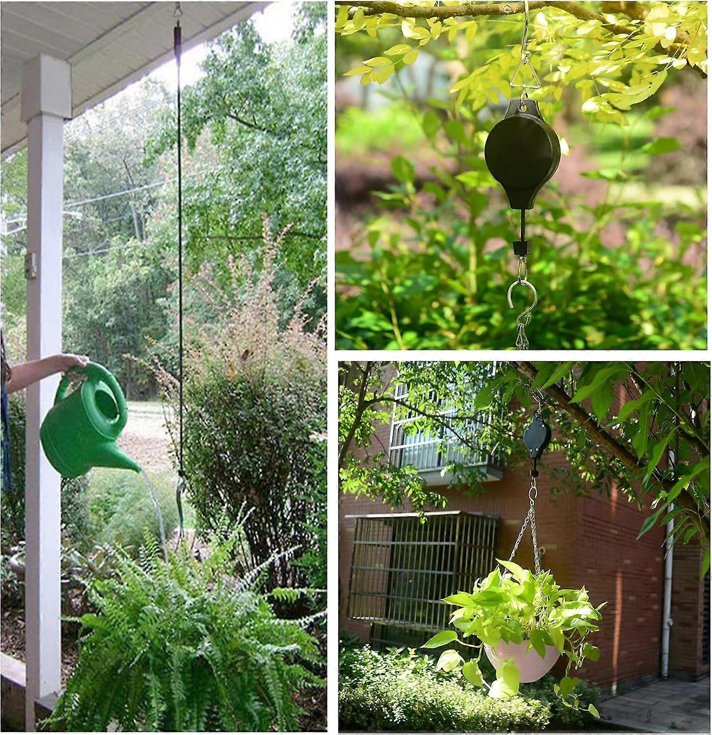 2 Pack Plant Pulley Retractable Pulley Plant Hanger for Hanging Plants ...