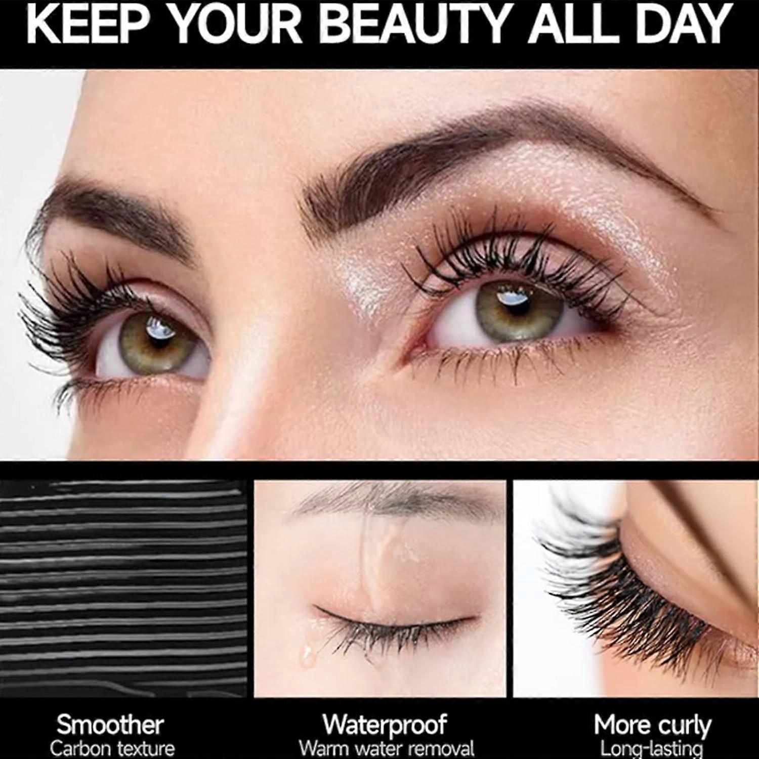 Mascara, 4D silk fiber mascara, extra-long thick mascara, waterproof ...