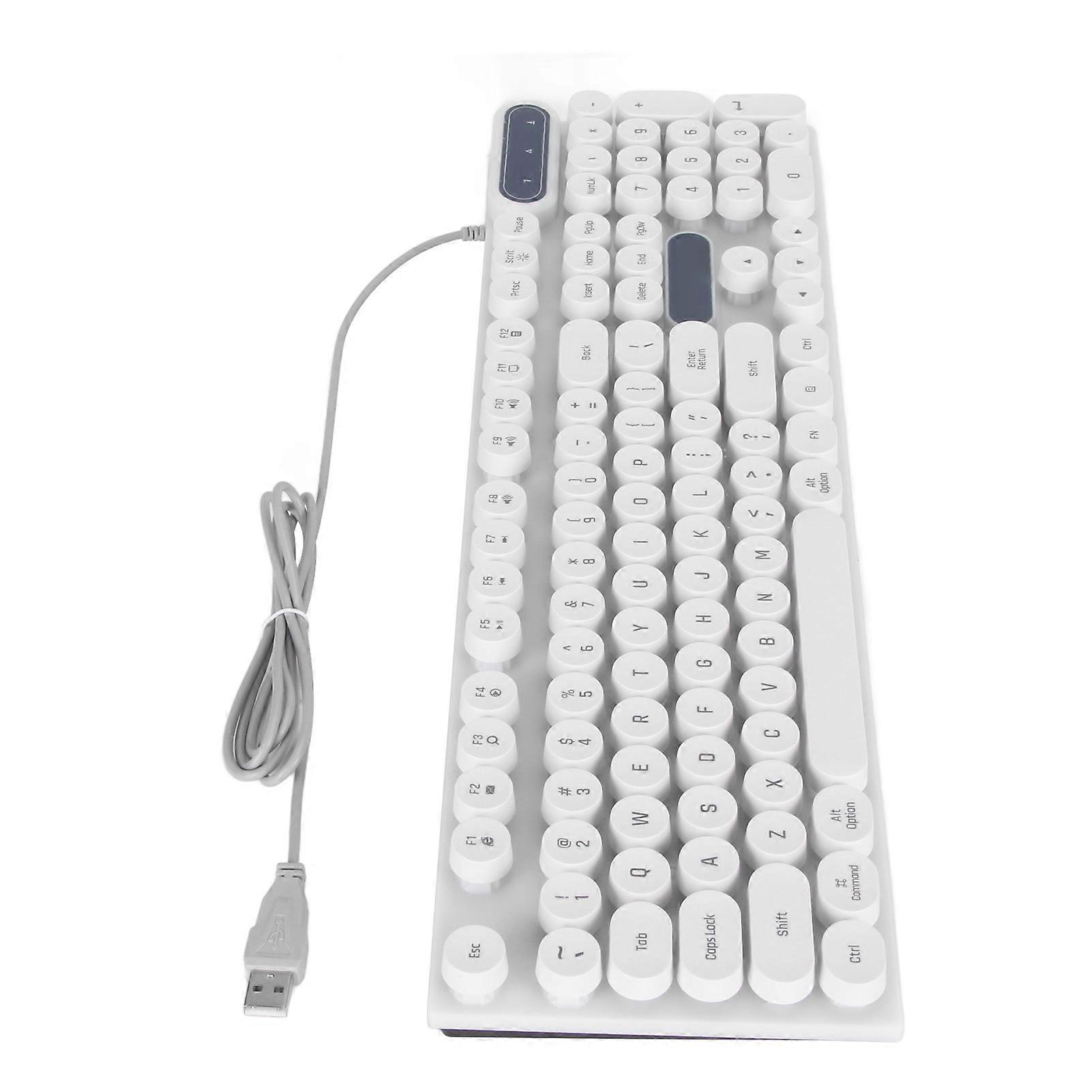 Gaming Keyboard USB Round 104 Keys Breathing Backlit Ergonomic ...