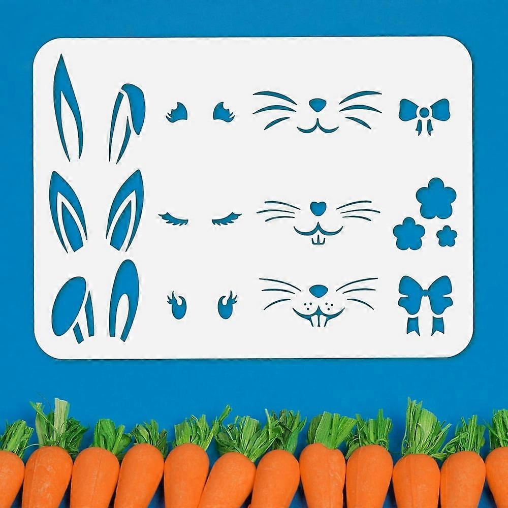 1pc Easter Bunny Face Stencil Reusable Cute Rabbit Eye and Ear Drawing ...