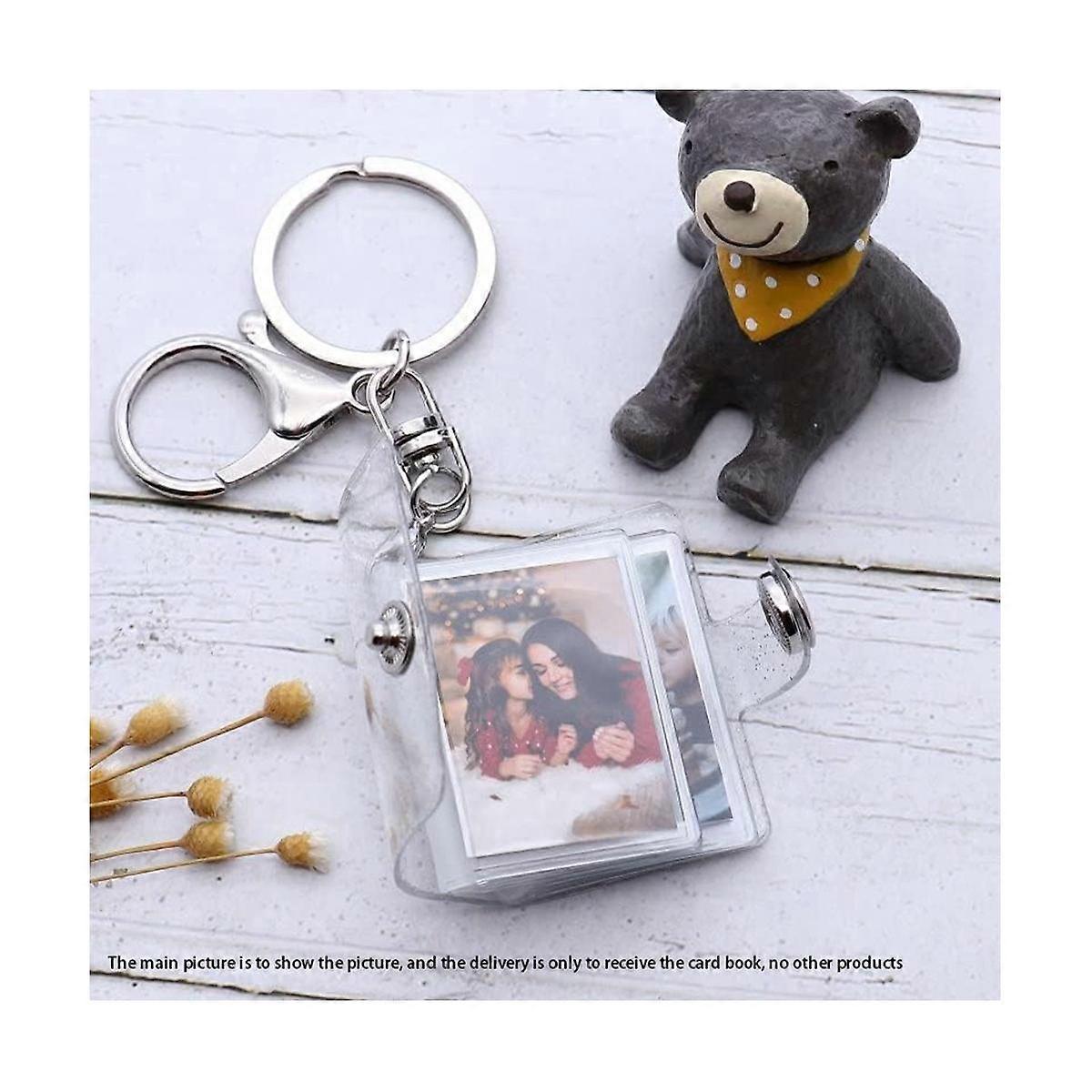 Mini Small Photo Album Keychain 16 Pictures Book Holder Keyring DIY ...