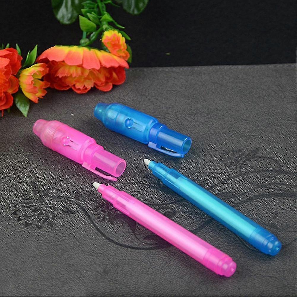3Pcs UV Light Secret Message Invisible Ink Pen Counterfeit Money Bill ...