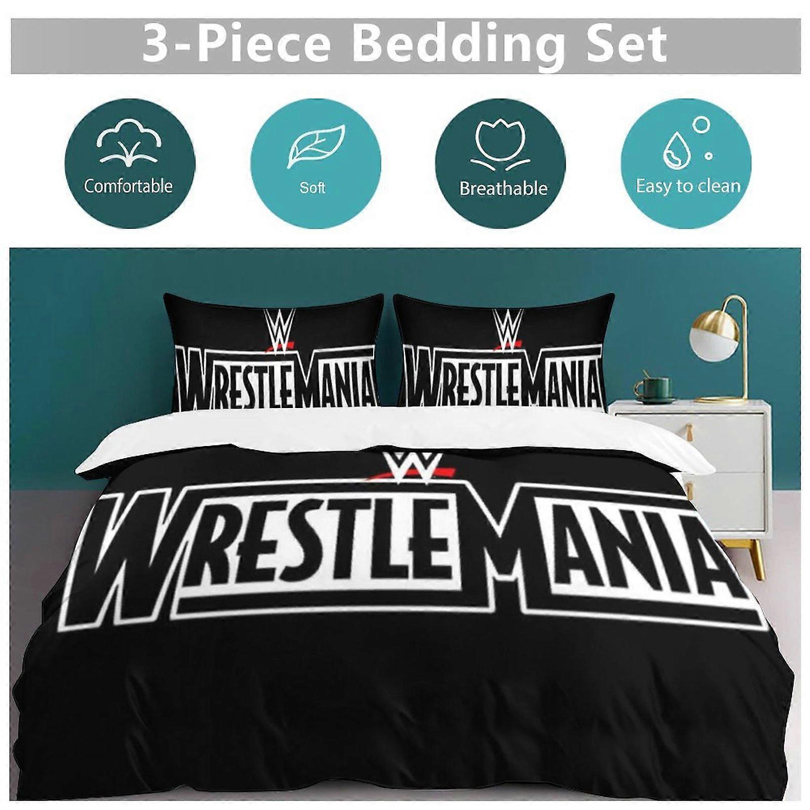 c938 WWE 2 Bed Duvet Cover Microfiber Bedding Sets Lightweight 3 Piece ...