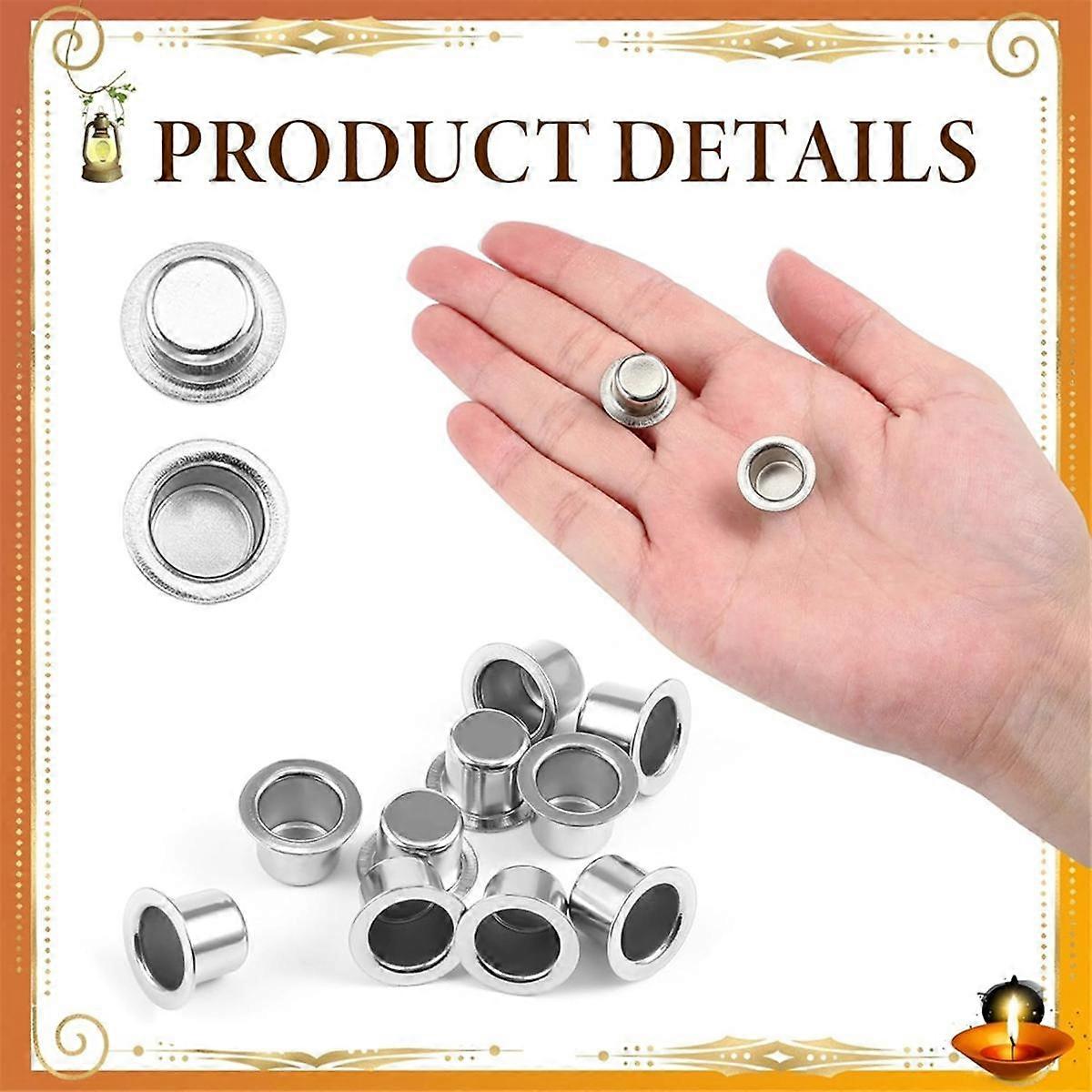 Metal Candle Holder with Round Flat Base Candle Cup Reusable Candle ...