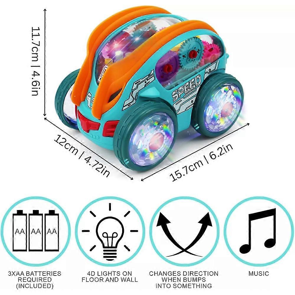 Speedlite Dynamic Gear-Powered Car with Led Lights, Light Up Toy Cars ...