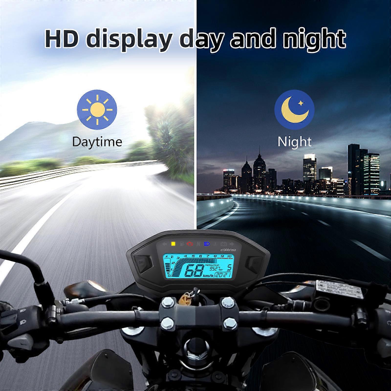 2023 Newly 7 Colors Digital Speedometer Moto Dashboard 10000RPM ...