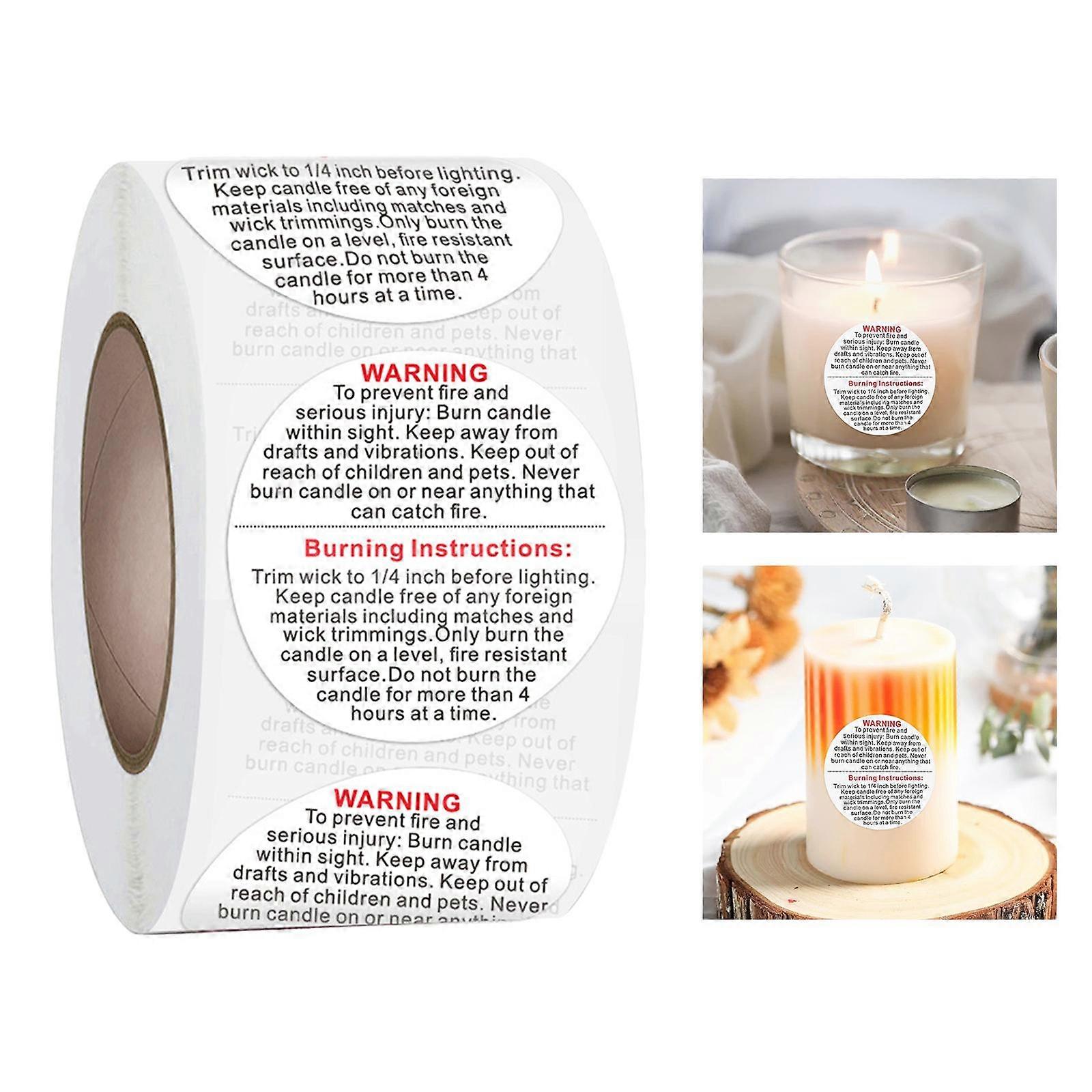 Candle Warning Labels 500 Pcs, Candle Warning Sticker, Candle Safety ...