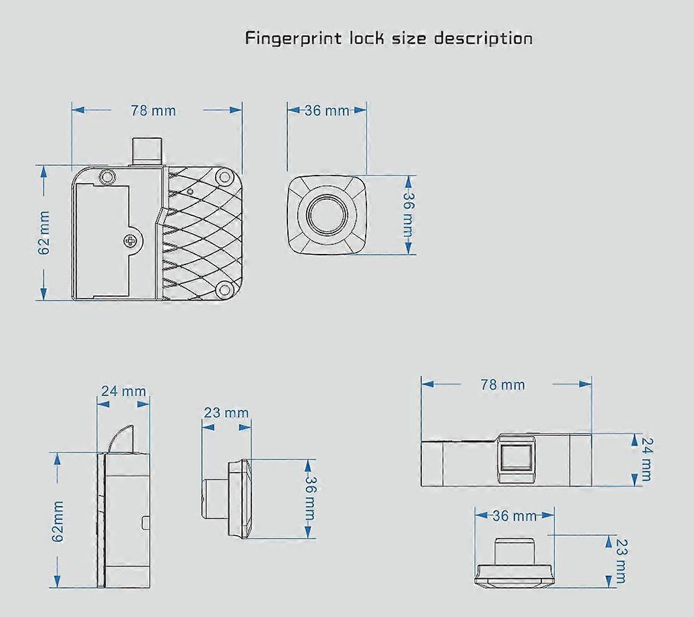 Fingerprint Smart Locks Cabinet Drawer Intelligent Electronic Finger ...