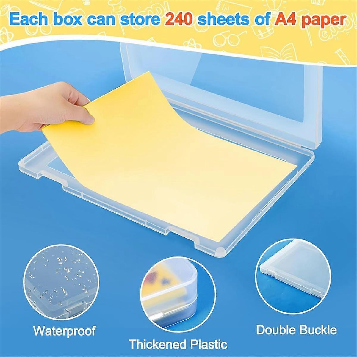 4 Pack A4 File Box Paper Storage Rack Document Protector for Magazines ...