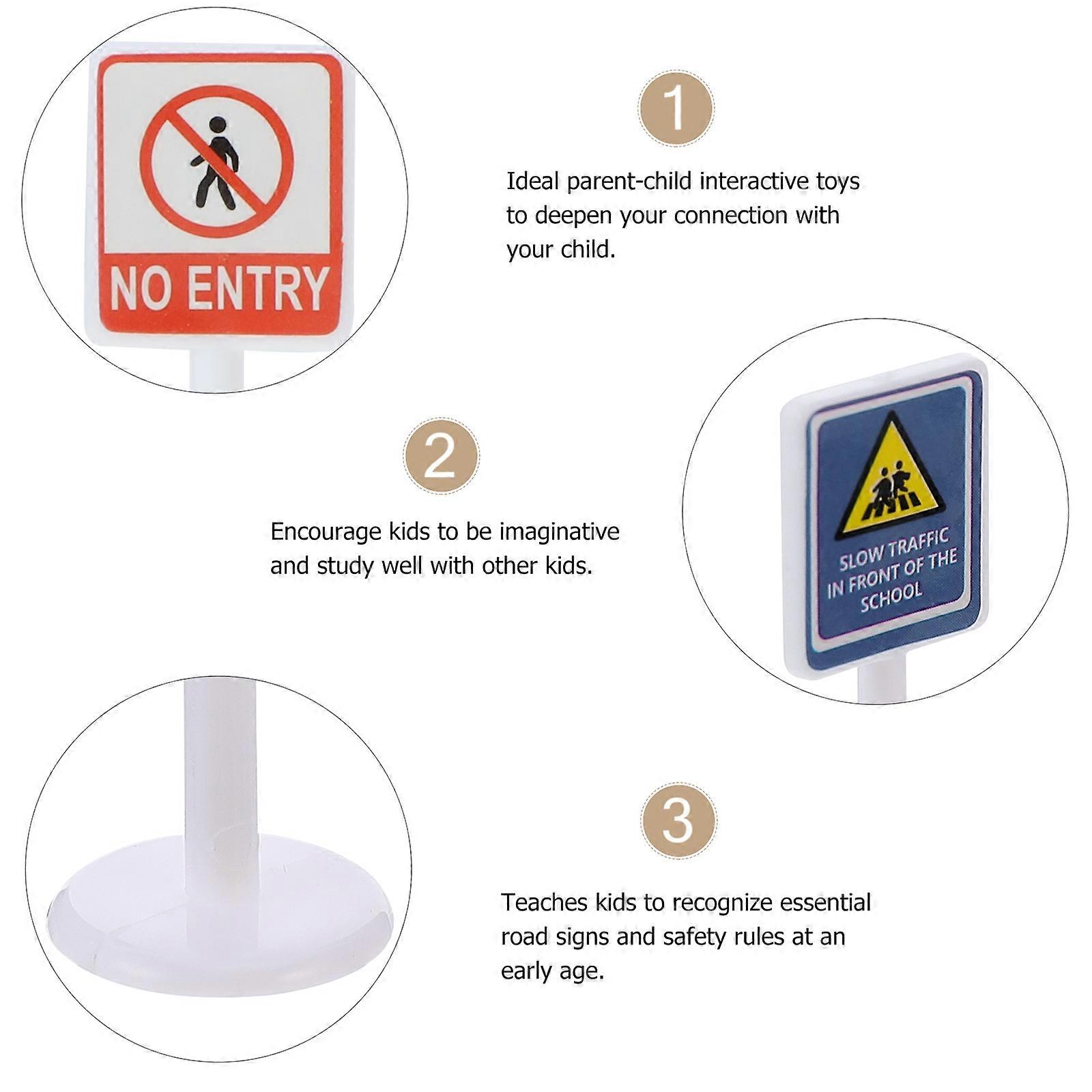 2 Set Educational Toys Kids Traffic Signs Children Safety Education Plaything Traffic Signs For ...