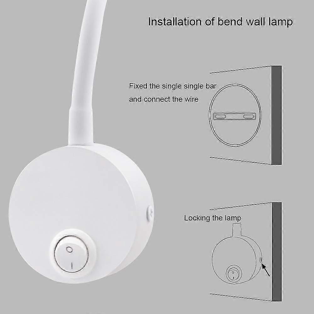 2 Pack White Wall Spotlight - Cob Mount Bedside Lamp - Surface Mounted ...