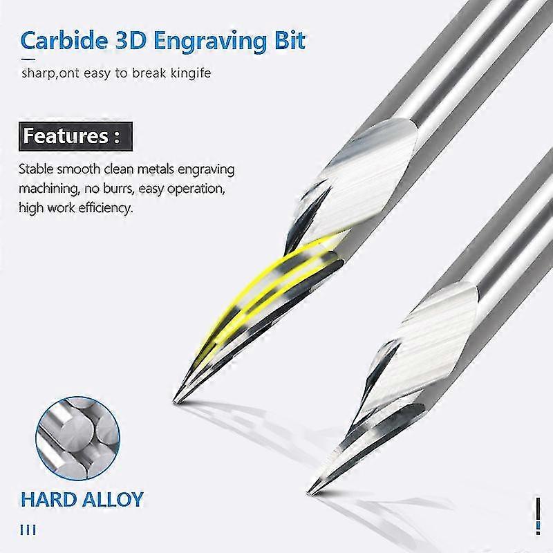 Pcb Grawerowanie bitów 3.175mm Shank V Shape Carving Bits 10-90 stopni ...