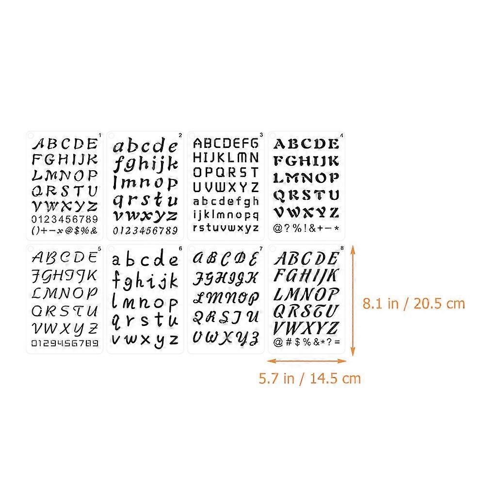 8 stk håndværk børn alfabet skabeloner bogstavmaleri stencil tegning ...
