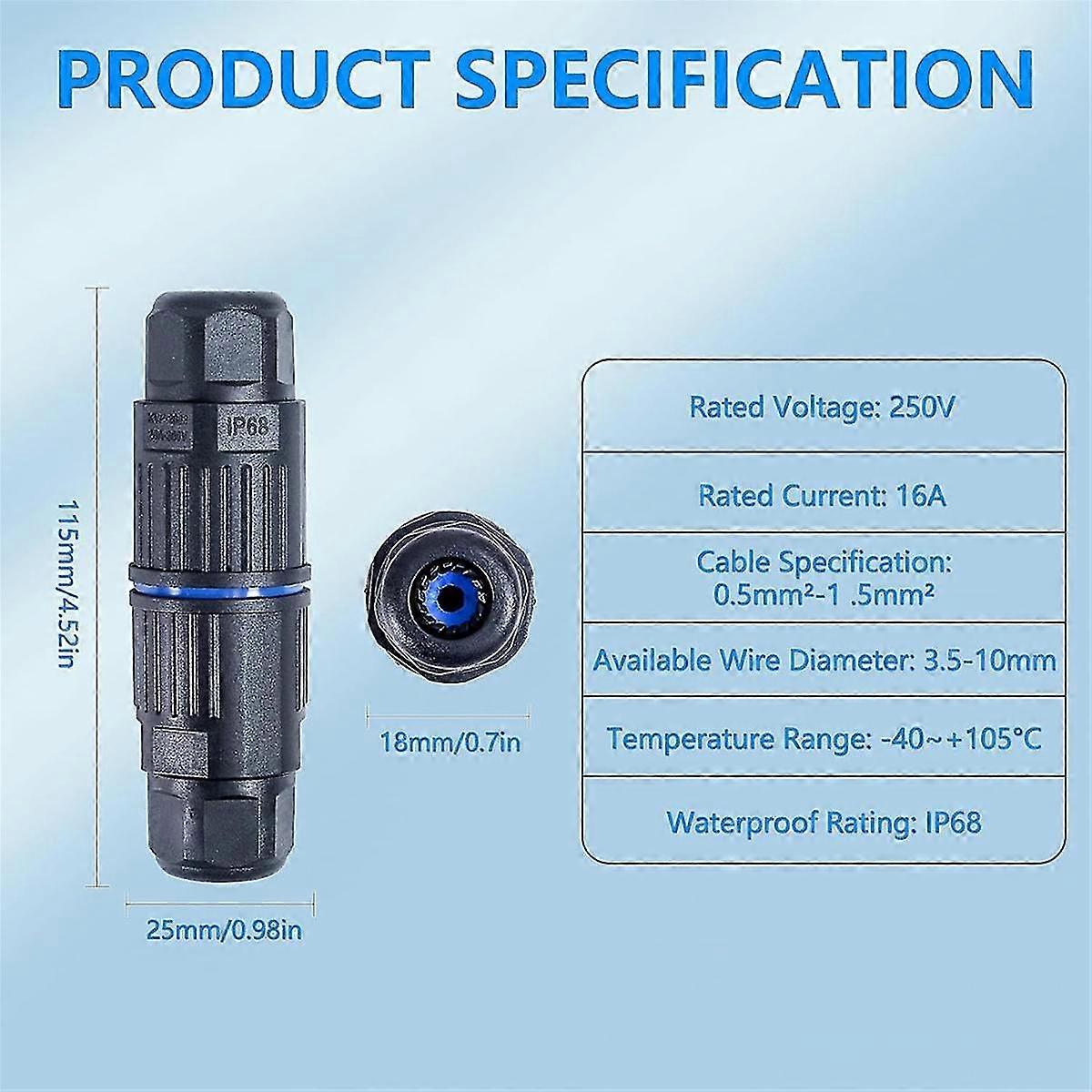 5pcs Ip68 Waterproof Junction Box, Outdoor Electrical Cable Connector ...