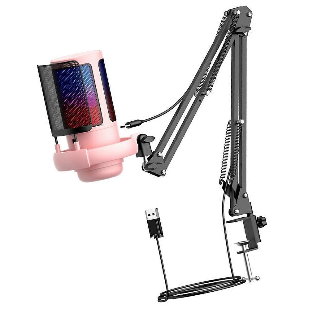 LED Gaming Microphone USB Condenser Mic for PC with Detachable Shock ...