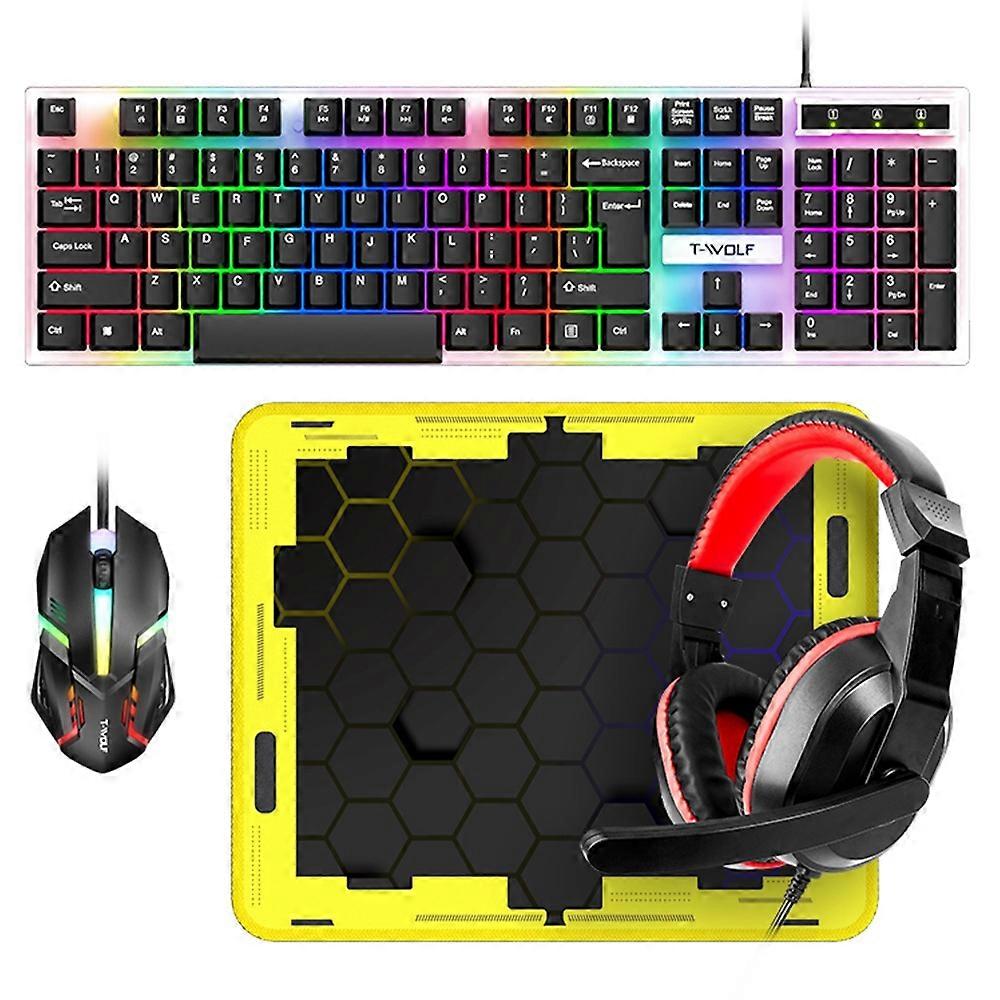 Type A T-WOLF TF240 Wired Headphone Backlight Keyboard Mouse Set with ...