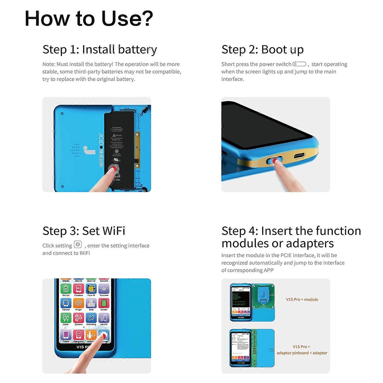 JC V1S Pro Programmer for Phone Screen Face ID Battery Nano Read Repair ...