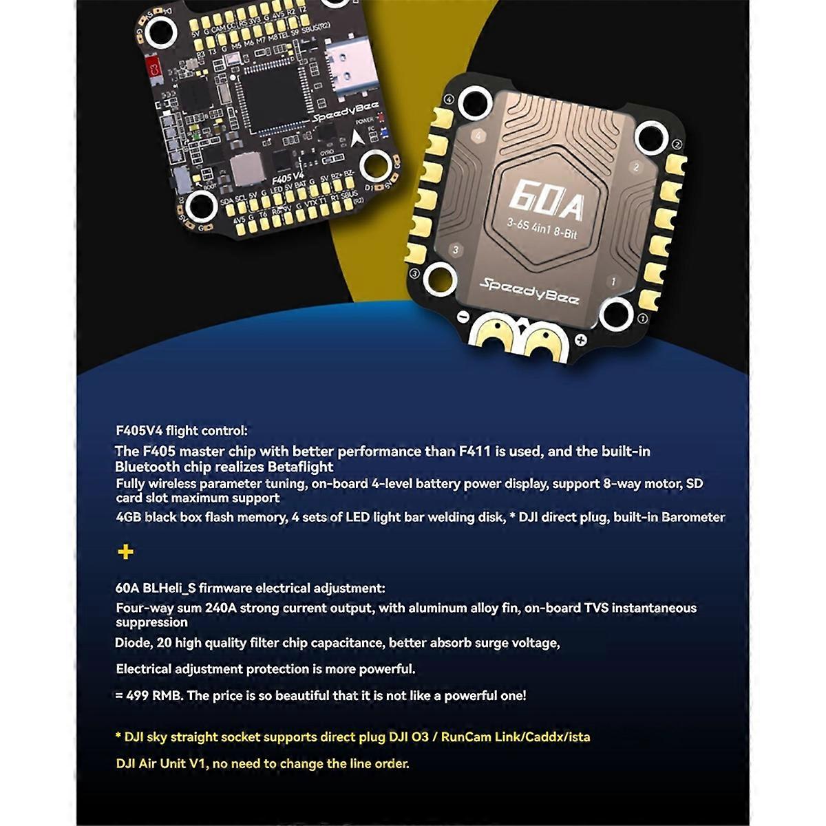 SpeedyBee F405 V4 Flight Controller Stack BLS 4in1 55A | Fruugo UK