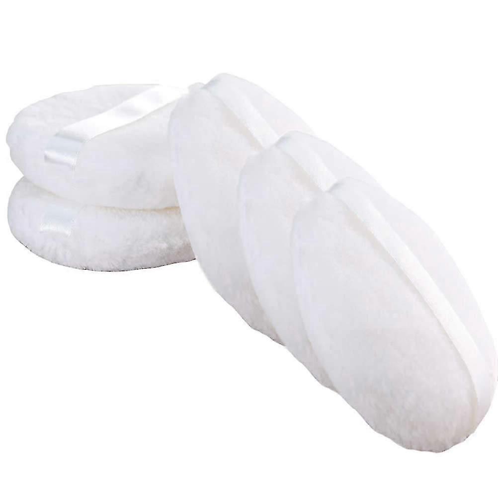 5 PCS Pure Cotton Powder Puffs with Strap, 3-Inch Normal Size for ...