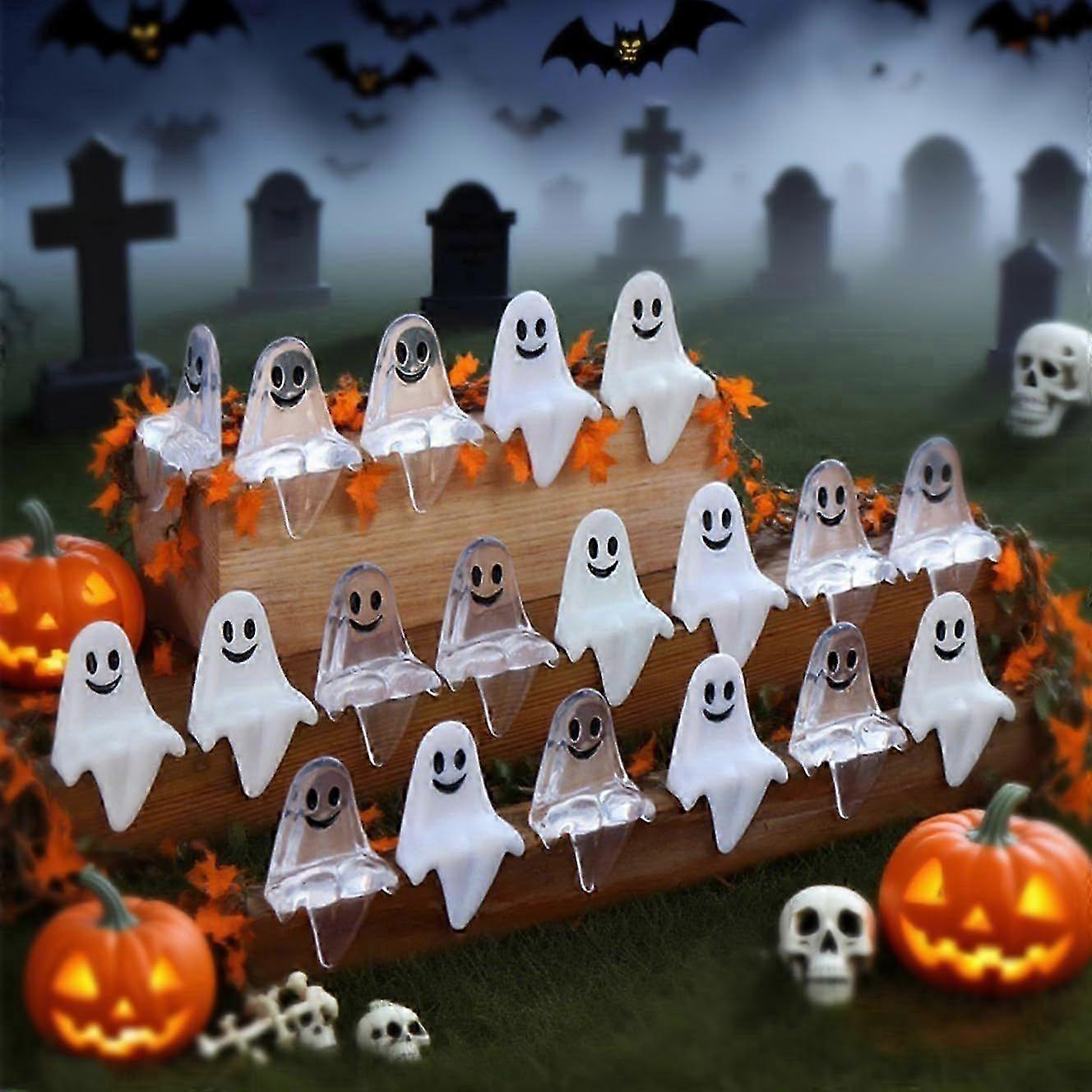 Happy Halloween Sitting Ghost Figurines Mini Cute Spooky Resin ...