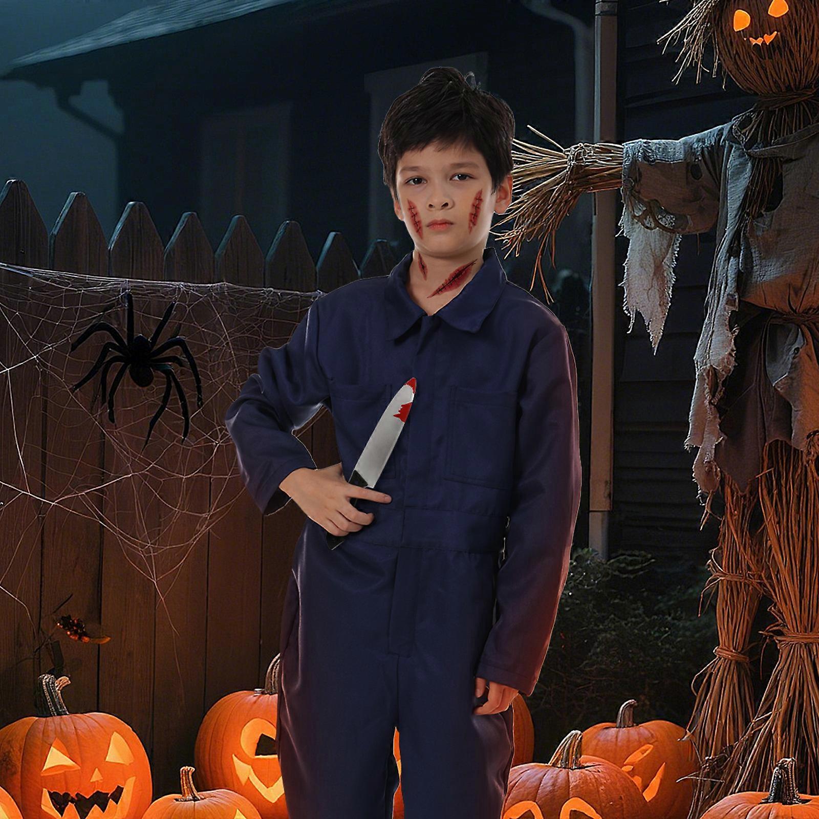 Michael Myers Costume Kids Adult Horror Killer Cosplay Jumpsuit ...