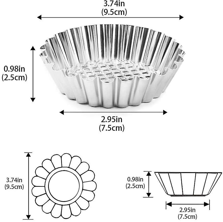 20 Packs Cake Mold, 3.7inch Stainless Steel Mini Pie Tartlet Cake Cake ...