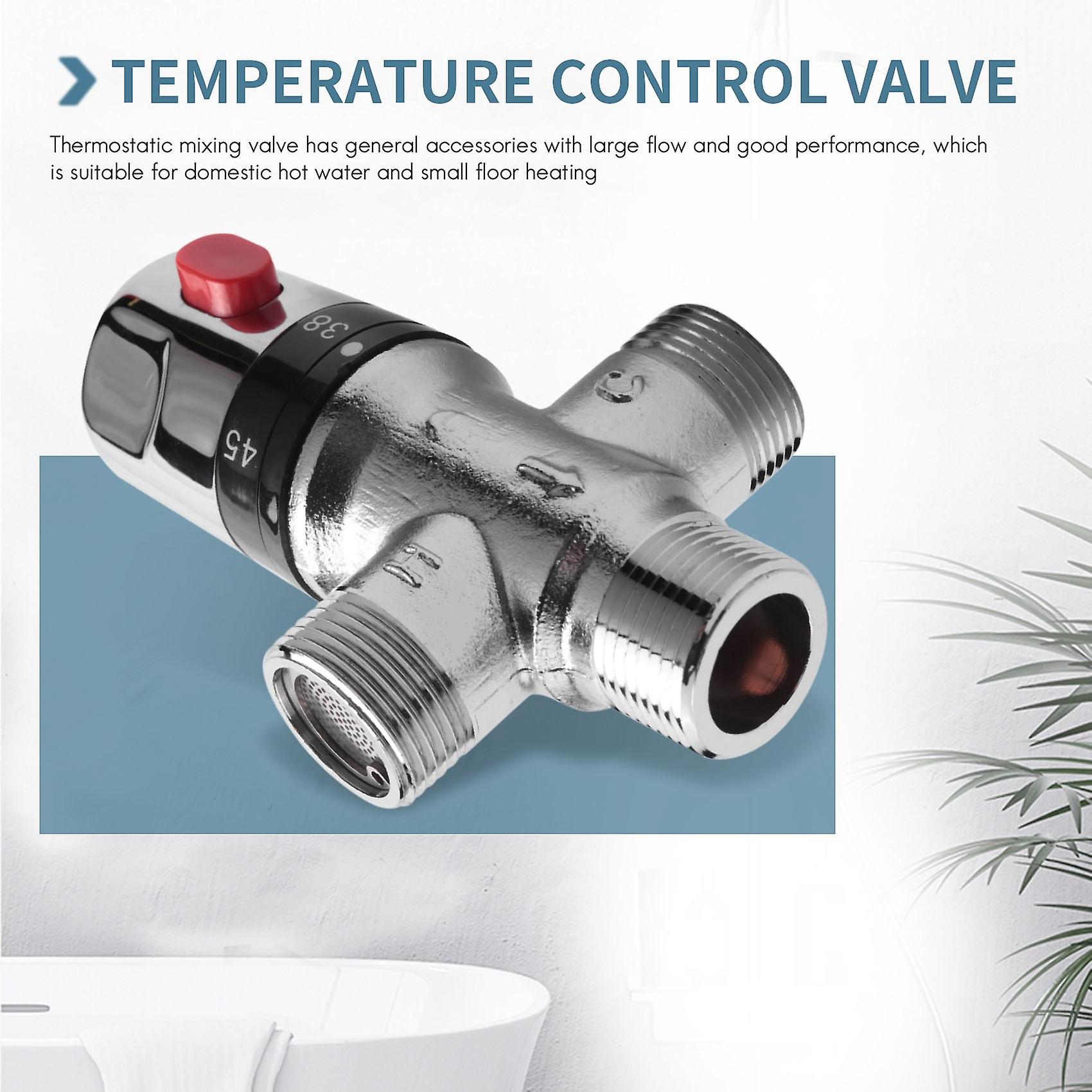 Solid Copper 3-Way Thermostatic Mixing Valve 3/4 Inch Solar Water ...