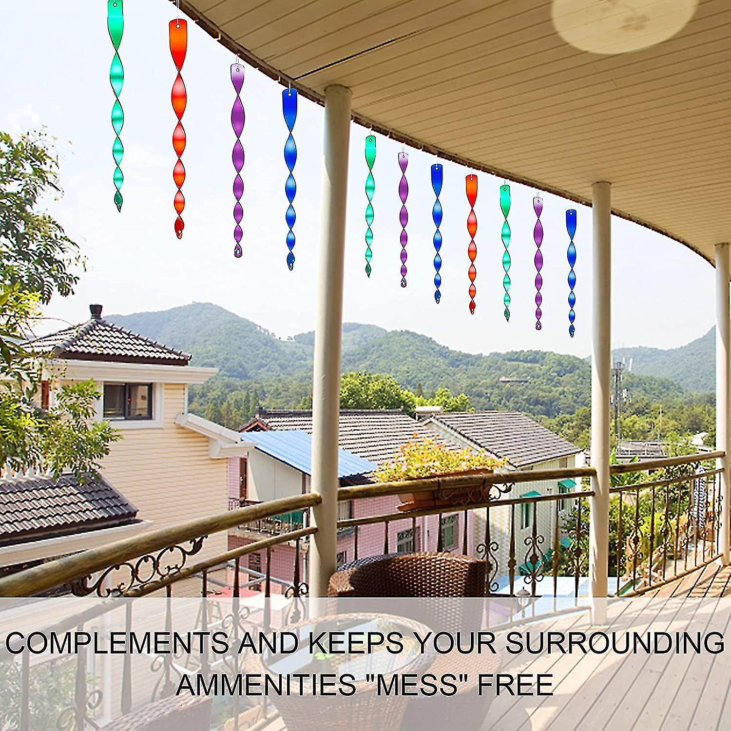 30 Pack Bird Repellent Reflectors Scare Rods, Hanging Colorful Plastic ...