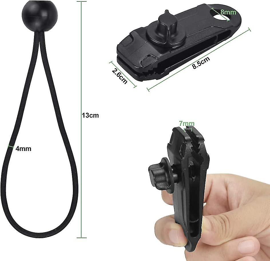 10 Pcs Nylon Bungee Cord With 10 Pcs Abs Tent Clip Heavy Duty Tarp ...