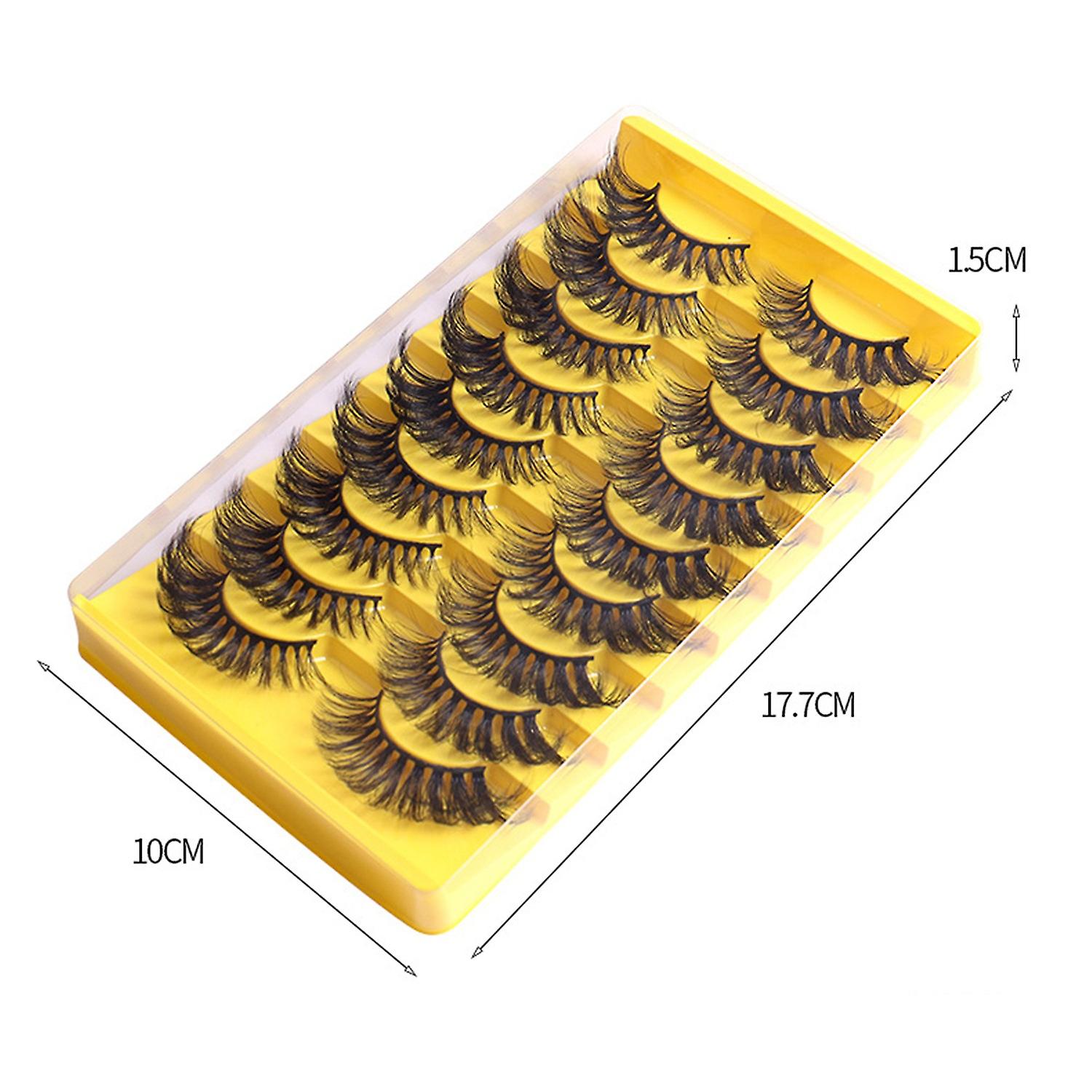 9 Pairs/Set False Eyelashes Natural 3D Effect Soft Thick Curled Dress ...