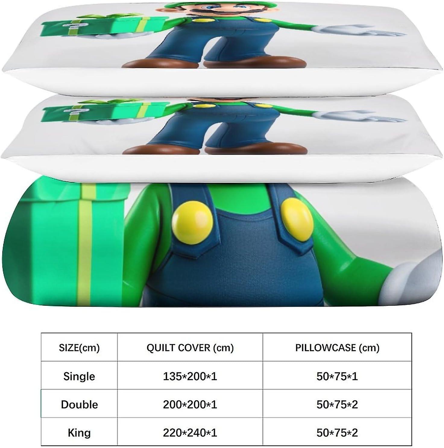 DSJackson Mario Bros 3D Print Quilt Cover 3-piece Cartoon Duvet Cover ...