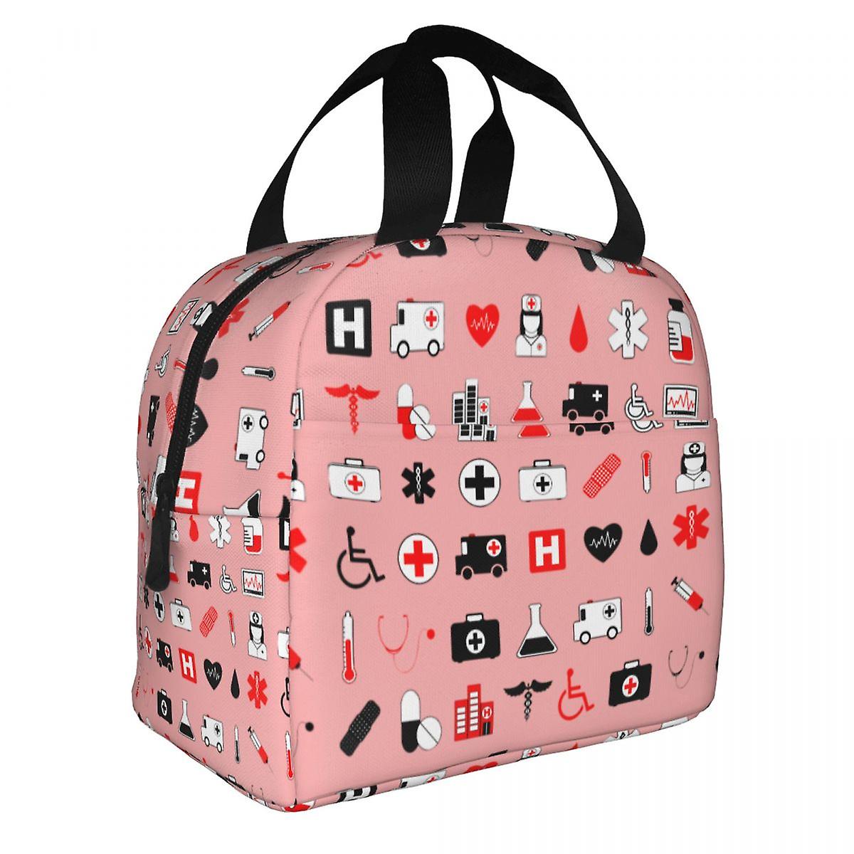 Nursing Nurse Medical Logo Lunch Bag Men Women Cooler Thermal Insulated ...