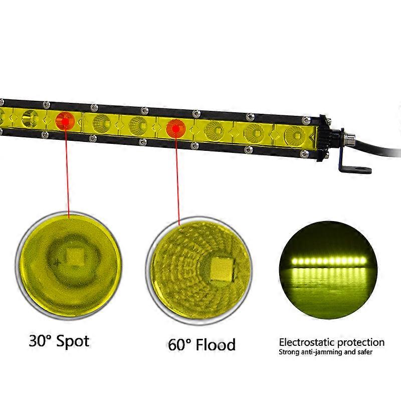 7" 13" 20'' 25'' 32'' 38'' Super Mini Slim Single Row Yellow Led Light ...
