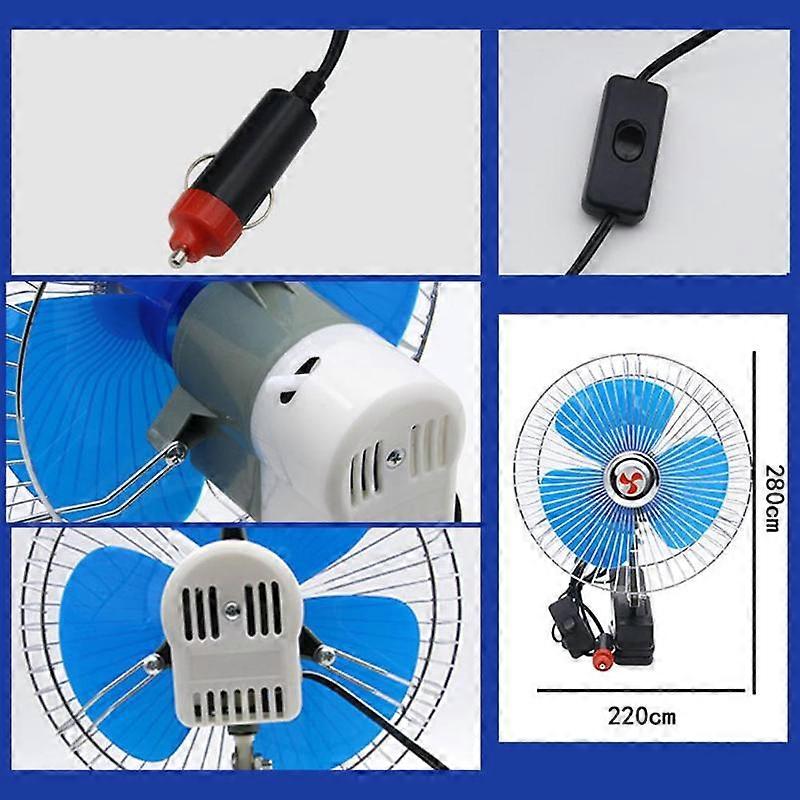 LBQ Summer Cooling Fan Rotation Adjustable Car Fan Mini Electric Auto ...