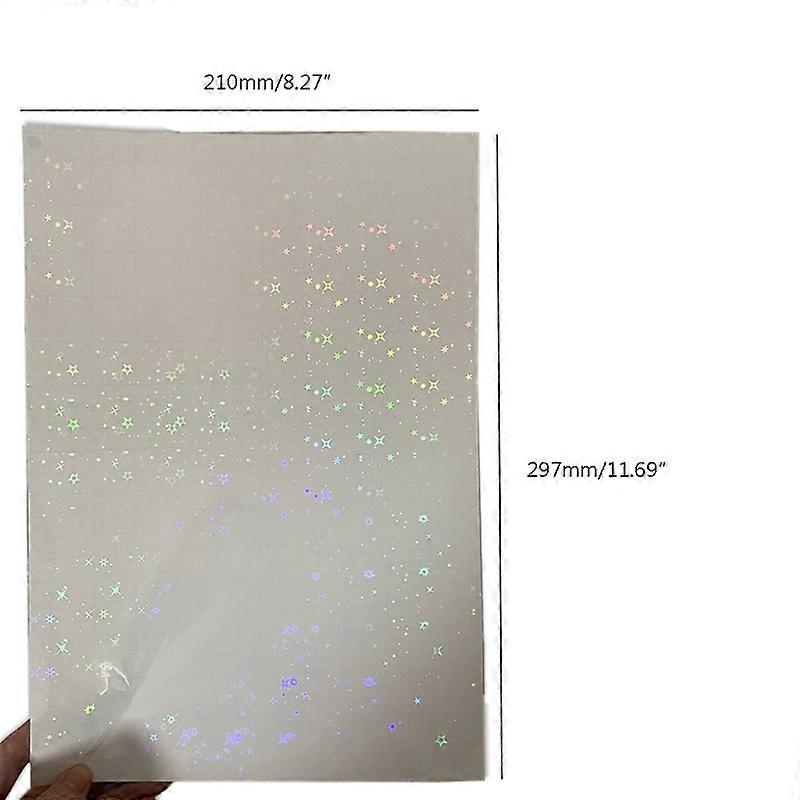 5 Sheets Transparent Holographic Overlay Lamination Vinyl A4 Size Self ...